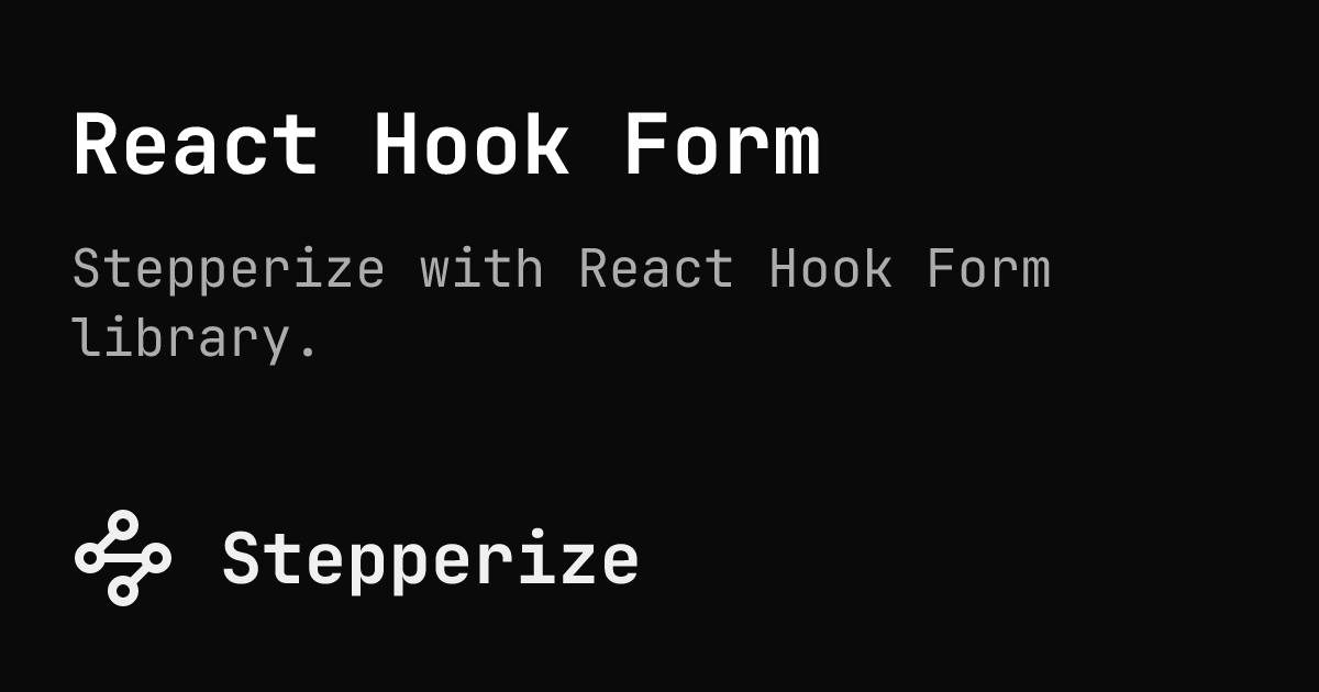 React Hook Form | Stepperize
